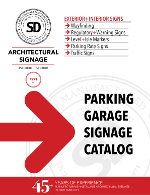Fillable Online PARKING GARAGE SIGNAGE CATALOG - Signs & Decal Corp Fax ...