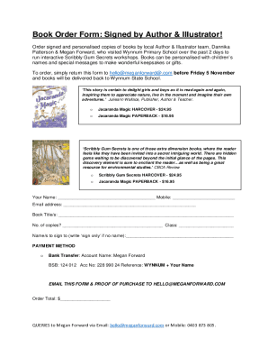 Fillable Online wynnumss eq edu Book Order Form Template Fax Email ...