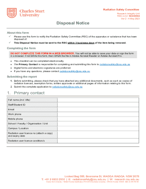 Fillable Online RSC Forms - University Research Fax Email Print - pdfFiller