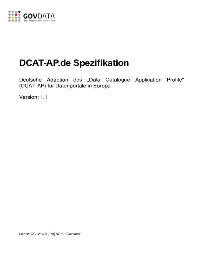 Ausfüllbar Online DCAT-AP and its extensions: Context and evolution Fax ...