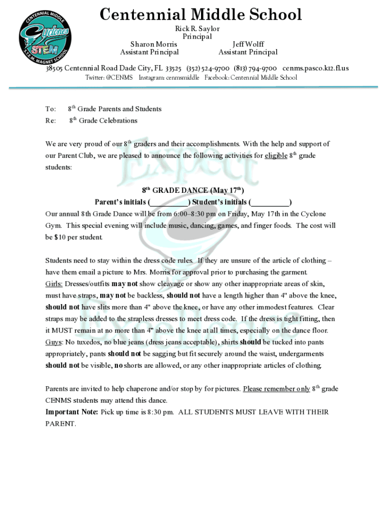 Fillable Online cenms pasco k12 fl Centennial middle school pasco county fl - vanlueck.com Fax ...