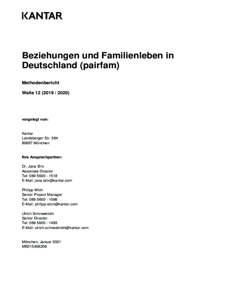 Ausfüllbar Online Beziehungen und Familienleben in Deutschland (pairfam) Fax Email Drucken ...