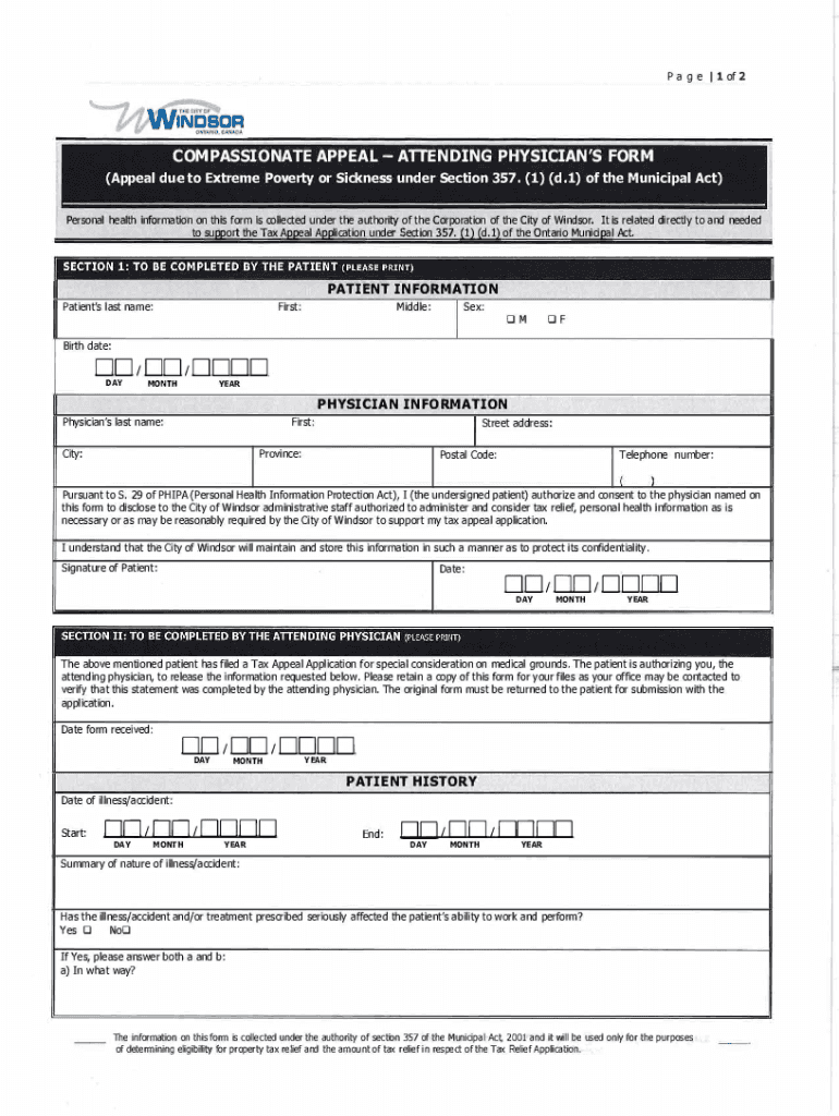 Fillable Online compassionate appeal - Attending Physician Form Fax ...