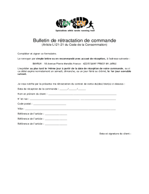 Remplissable En Ligne Bulletin de rtractation de commande Fax Email ...
