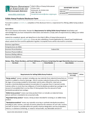 Fillable Online Edible Hemp Products Disclosure Form.docx Fax Email ...
