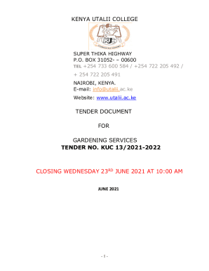 Fillable Online Kenya Utalii College Courses Offered (full list) and ...