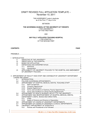 Fillable Online DRAFT REVISED FULL AFFILIATION TEMPLATE Fax Email Print ...