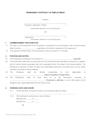 Fillable Online Duration of Employment Sample Clauses Fax Email Print ...