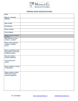 Fillable Online Incident Reporting Registry: Template and Example Fax ...