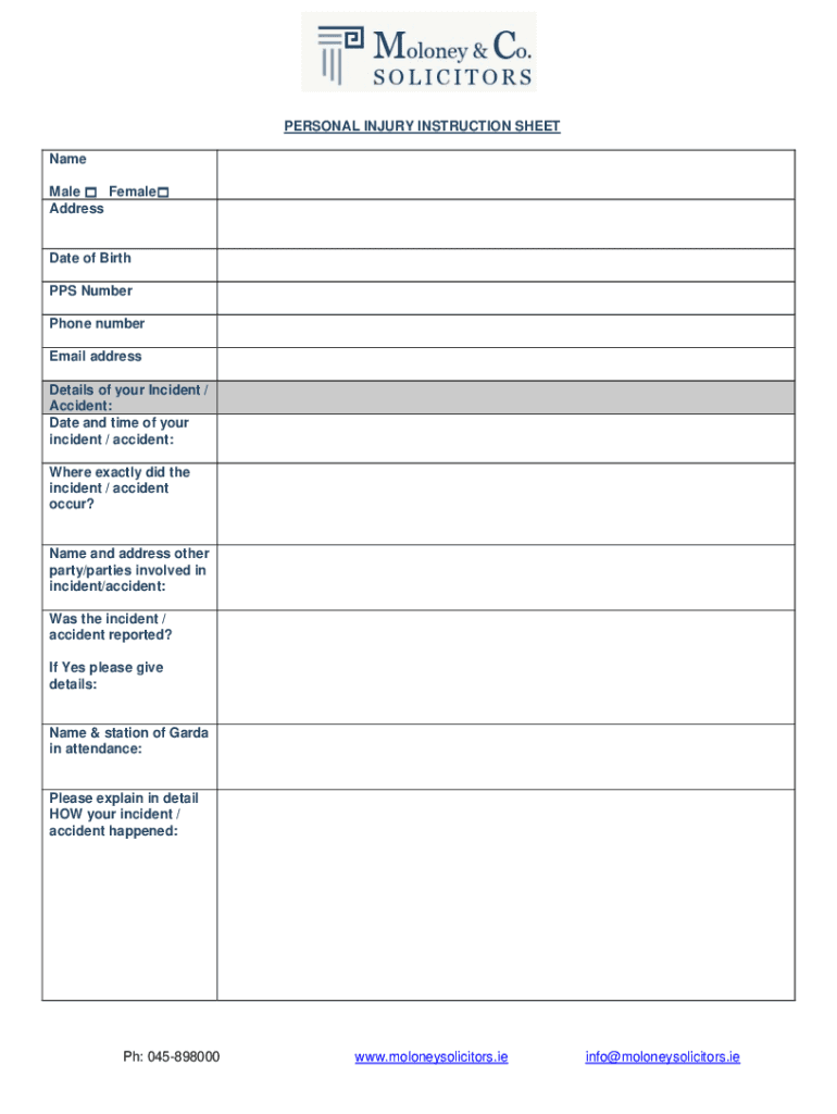 Fillable Online Incident Reporting Registry: Template and Example Fax ...