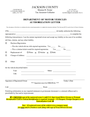 Fillable Online Department of Motor Vehicles Authorization Letter Fax ...