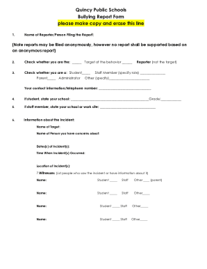 Fillable Online bullying report form TEMPLATE.docx Fax Email Print ...
