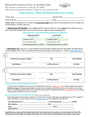 Fillable Online INDIVIDUAL VENDOR REGISTRATION FORM Fax Email Print ...