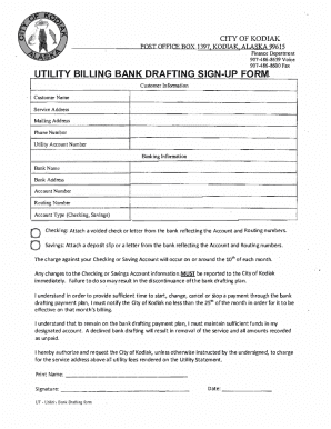 Fillable Online Water Shut Off/Turn On Request Form - City of Kodiak ...