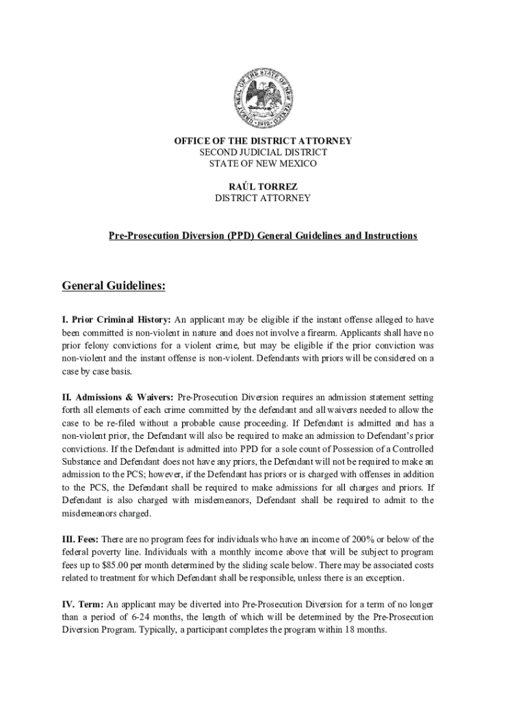 Fillable Online Pre Prosecution Diversion Program Information Packet Fax Email Print - pdfFiller