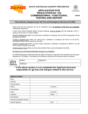 Fillable Online PDI Regulation 103 - Inspection and Testing of Fire ...