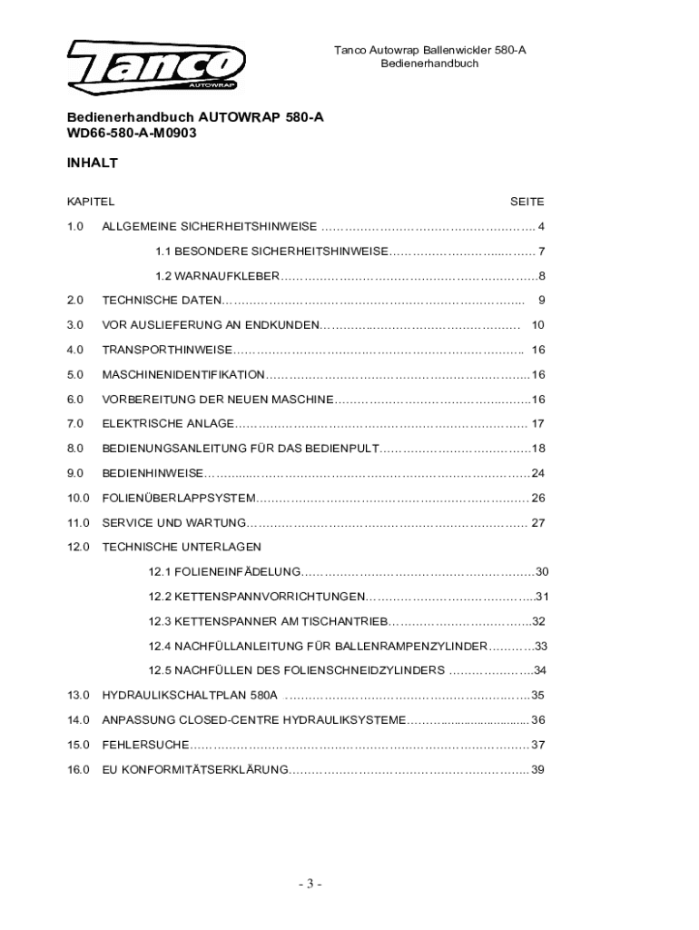Ausfüllbar Online 580-s/j operator's handbook wd66-580s-m07011 Fax ...
