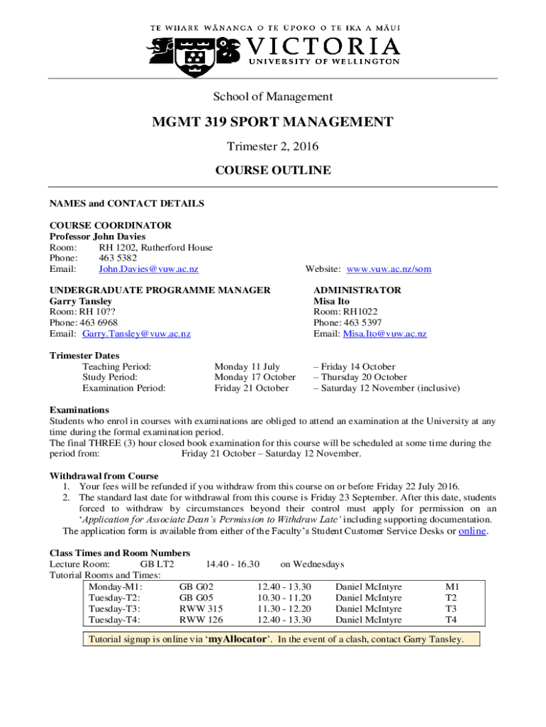 Fillable Online How to Apply - Sport Management, MS Fax Email Print ...