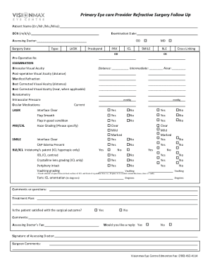 Fillable Online A clinical follow up of PRK and LASIK in eyes with ...