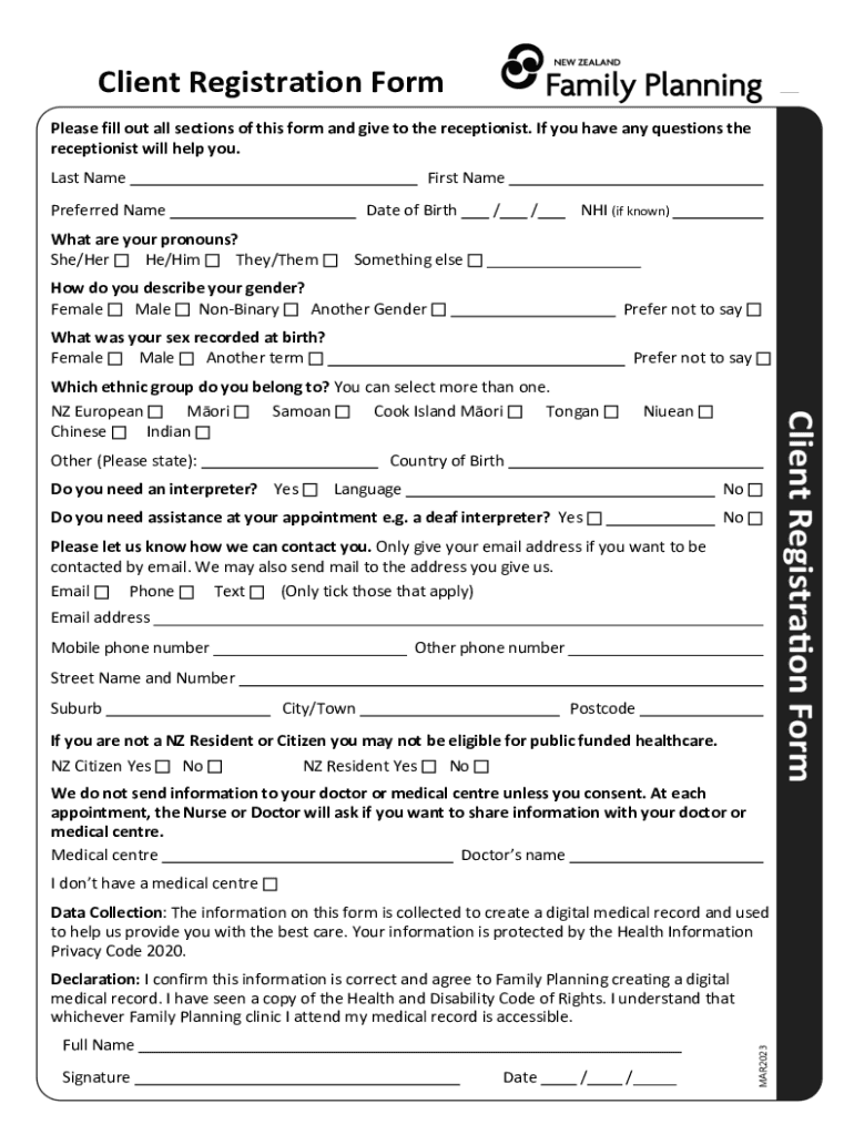 Fillable Online Client Registration Form-Mar2023-1colour-final Fax ...