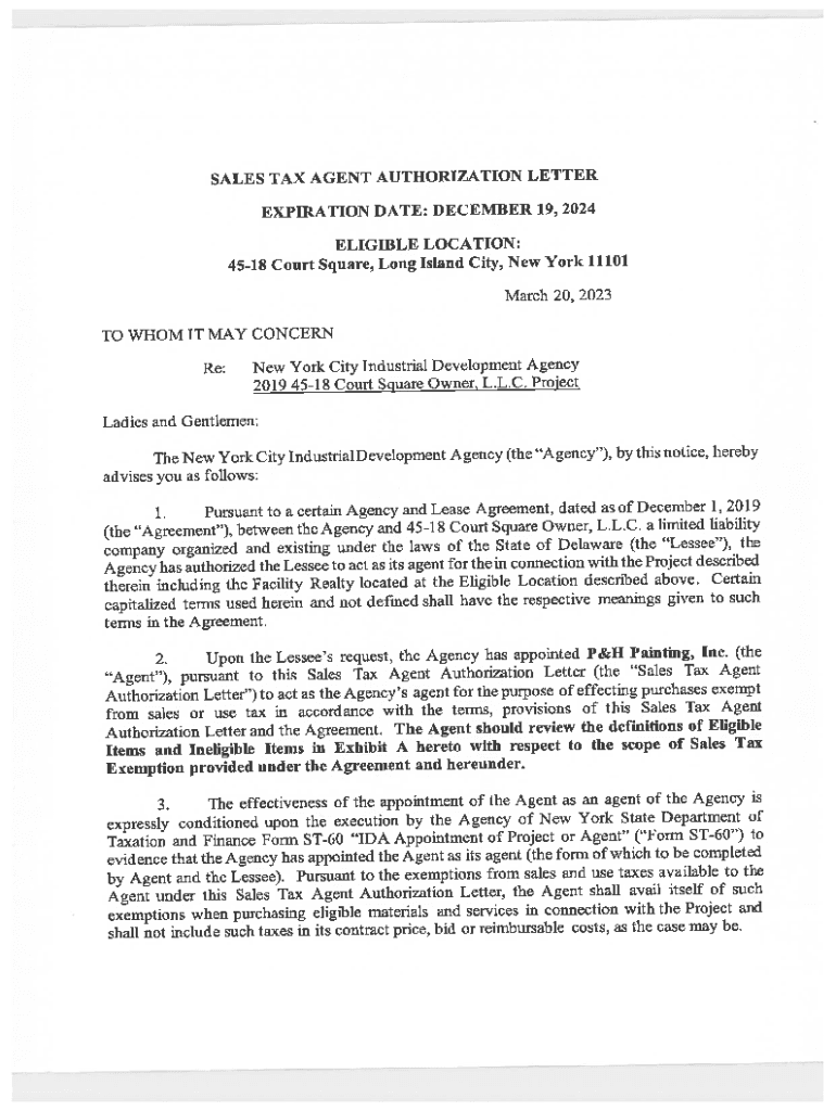 Fillable Online AfTENDED SALES TAX AGENT AUTHORIZATION LETTER Fax Email ...