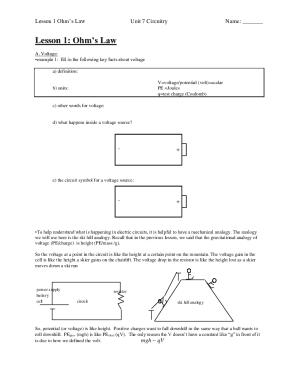 Fillable Online Ohm's Law Explained - Voltage, Current, Resistance ...