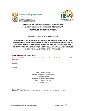 Fillable Online ToR - Fort Malan Water Supply Tender Document-BAC 16 ...