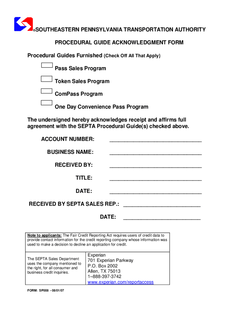 Fillable Online procedural guide acknowledgment form Fax Email Print ...