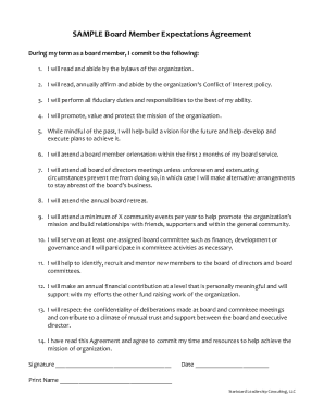 Fillable Online Board Member Agreement: Definition & Sample Fax Email ...