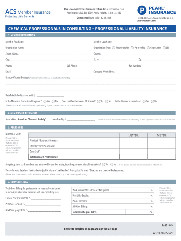 Fillable Online Get a Custom Insurance AssessmentACS Member Advantages ...