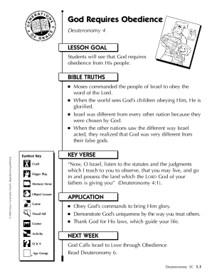 Fillable Online Obedience Is the Key That Unlocks God's Promises Fax Email Print - pdfFiller