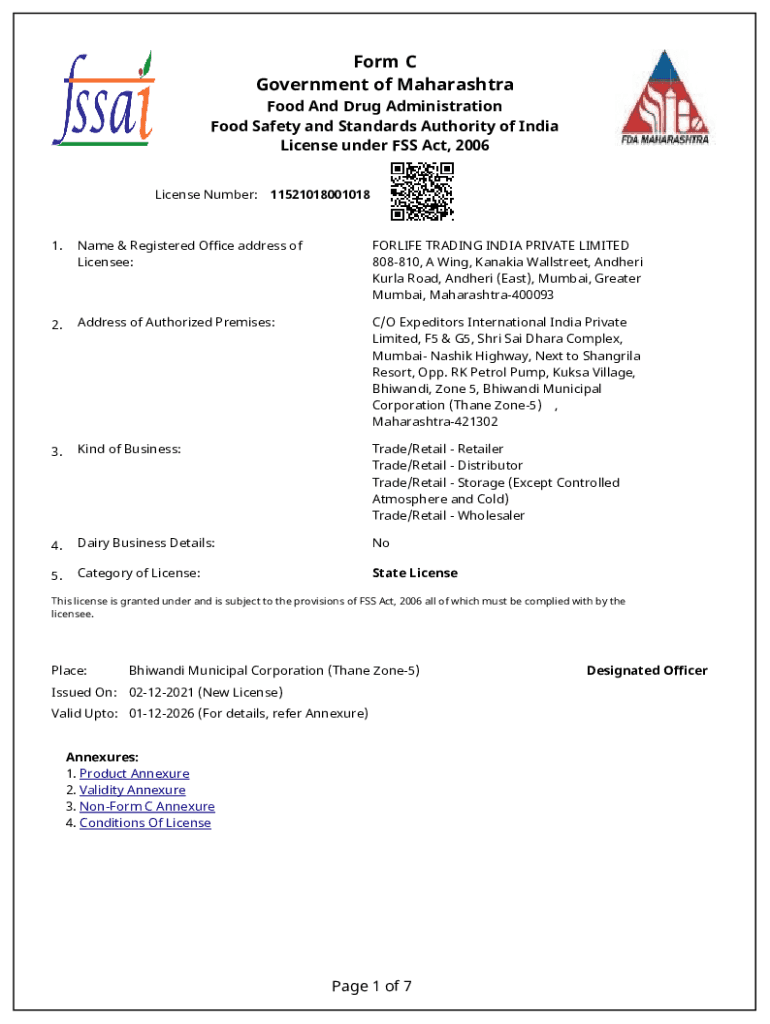 Fillable Online Form C Government of Maharashtra Fax Email Print ...