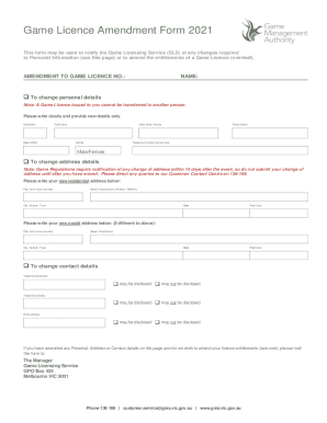 Fillable Online Game Licence Amendment Form 2021 Fax Email Print ...