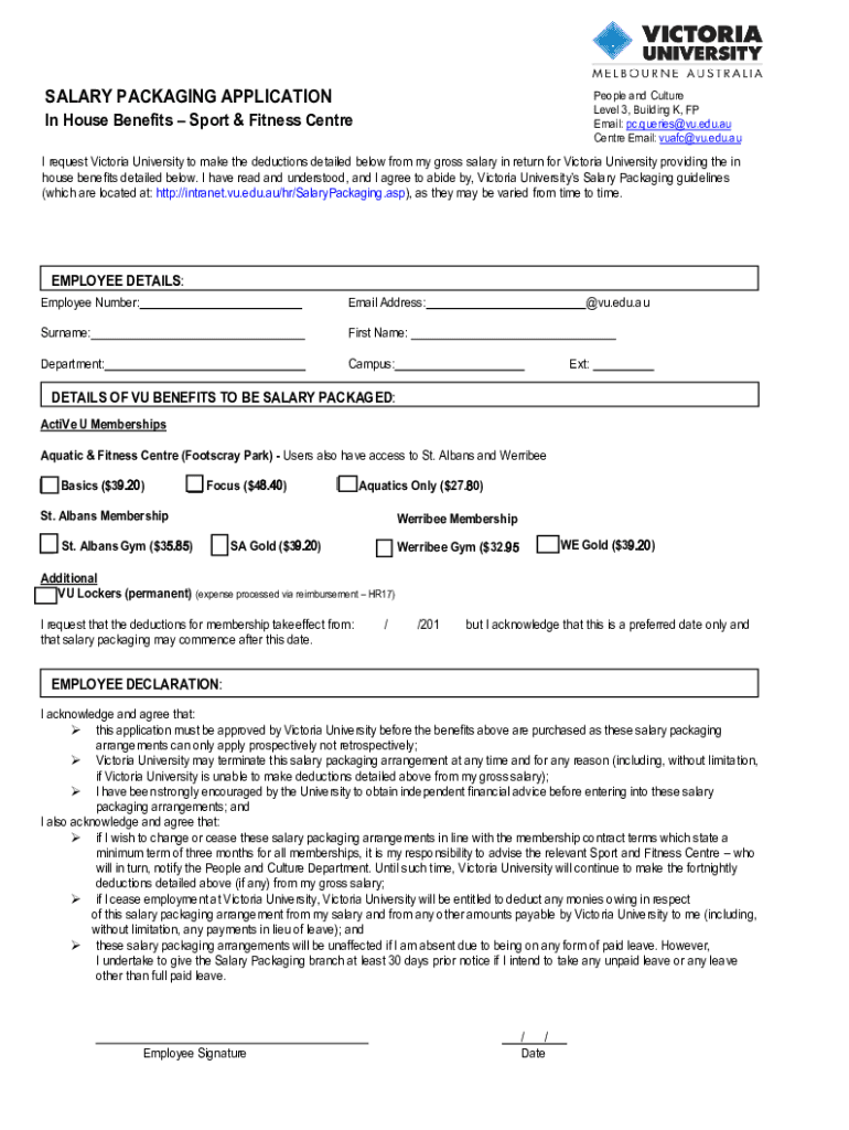 Fillable Online Salary packaging form Fax Email Print - pdfFiller