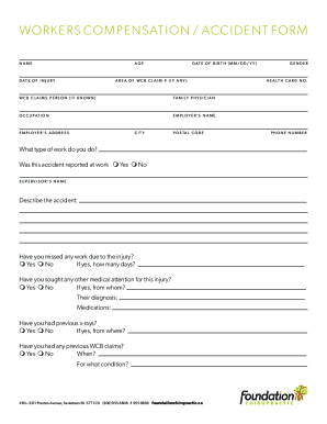Fillable Online WORKERS COMPENSATION / ACCIDENT FORM Fax Email Print ...