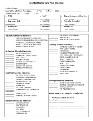 Fillable Online psychiatric nursing care plan template - Mental Health ...