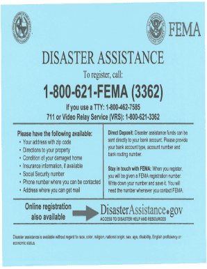 Fillable Online How to Apply for FEMA Assistance Fax Email Print - pdfFiller