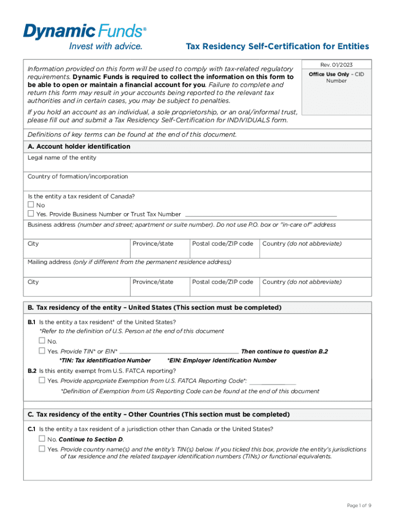 Fillable Online CRS INDIVIDUAL - Self-Cert Form fillable Fax Email ...