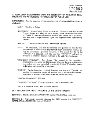 Fillable Online A RESOLUTION AUTHORIZING A REAL ESTATE ... Fax Email ...