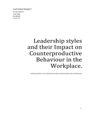 Fillable Online Leadership styles and their Impact on Counterproductive ...