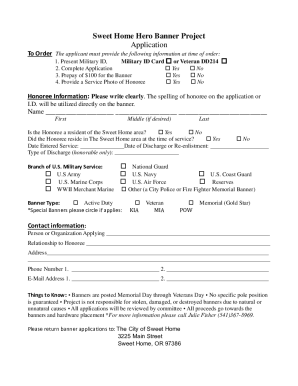 Fillable Online Order Form - Hometown Heroes Fax Email Print - pdfFiller