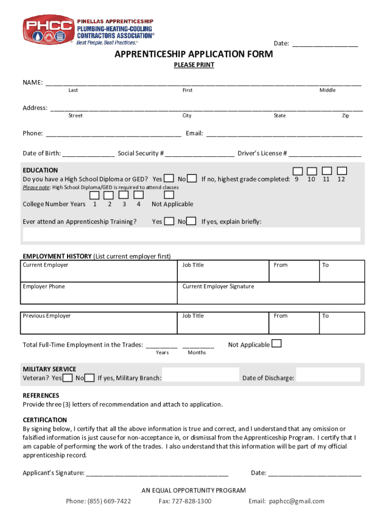 Fillable Online REQUEST FOR APPRENTICE AVAILABILITY ON A PUBLIC ... Fax Email Print - pdfFiller