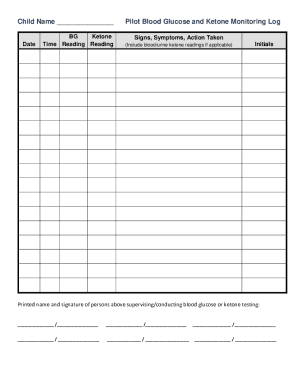 Fillable Online Pilot Blood Glucose and Ketone Monitoring Log Fax Email ...