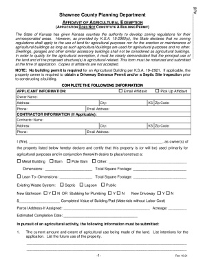 Fillable Online Affidavit of Agricultural Exemption ... Fax Email Print ...