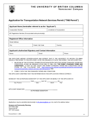 Fillable Online Application for Transportation Network Services Permit ...