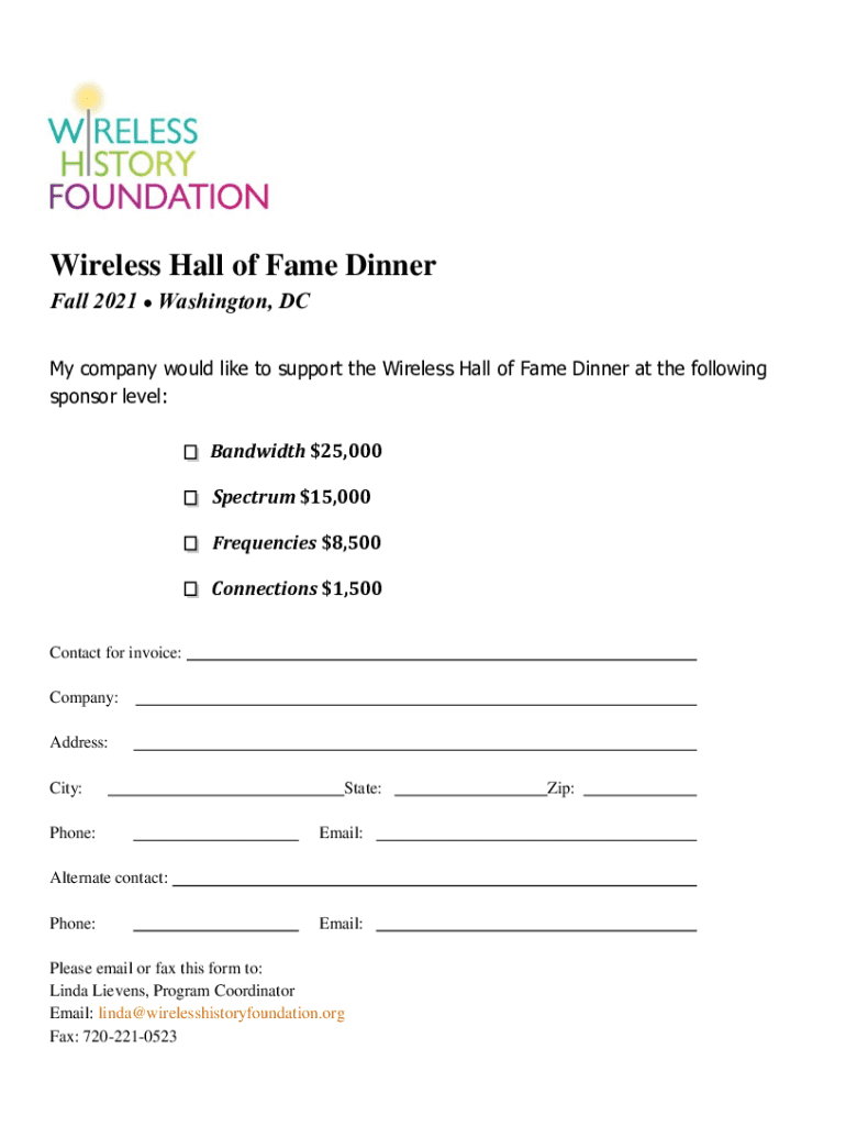 Fillable Online Four Innovators Inducted into the Wireless Hall of Fame Fax Email Print - pdfFiller