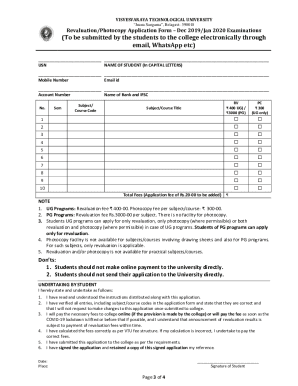 Fillable Online Revaluation/Photocopy Application Form Fax Email Print ...