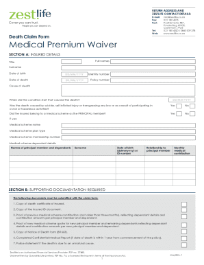 Fillable Online Medical Premium Waiver Fax Email Print - pdfFiller