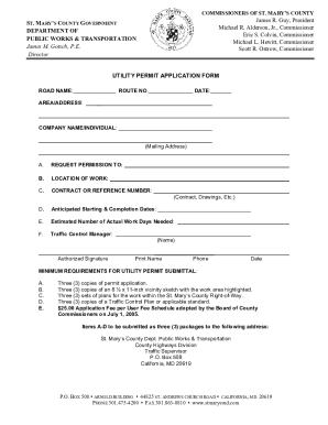 Fillable Online utility permit application form Fax Email Print - pdfFiller