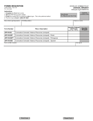 Fillable Online FORMS REQUISITION - Connecticut Judicial Branch - CT ...